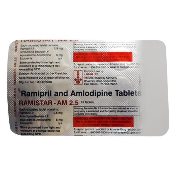 RAMISTAR AM 2.5mg Tablet 15's : Price, Uses, Side Effects | Netmeds