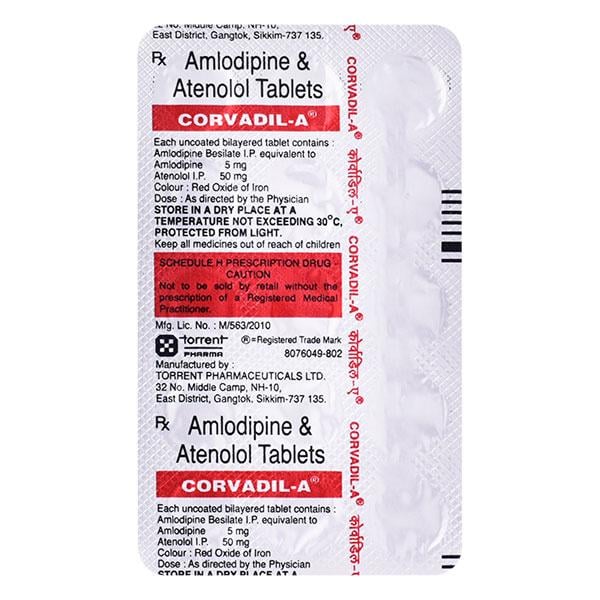 Corvadil A Tablet 15'S : Price, Uses, Side Effects | Netmeds