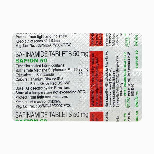 SAFION 50 Tablet 10's Price, Uses, Side effects, Substitutes | Netmeds
