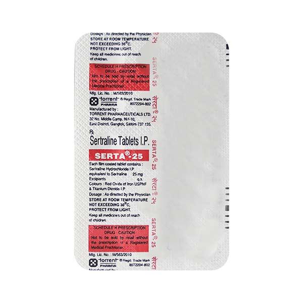 Serta 25mg Tablet 15'S : Price, Uses, Side Effects | Netmeds