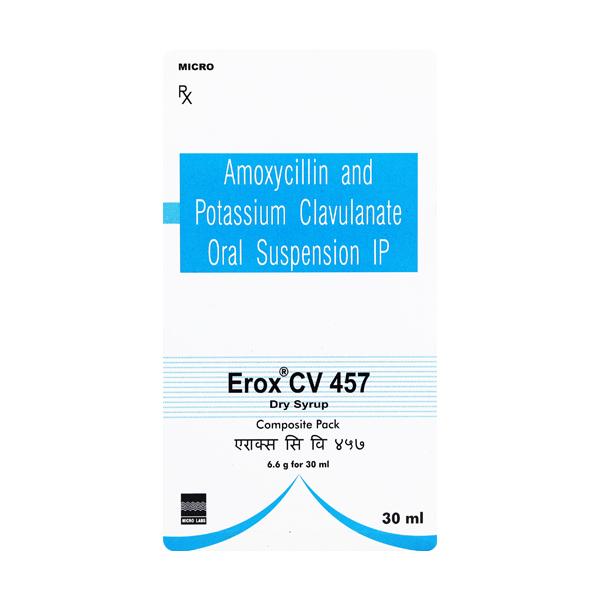Buy Erox CV 457mg Dry Syrup 30ml Online at Upto 25% OFF | Netmeds