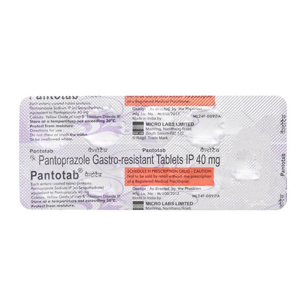 Pantotab 40mg Tablet 10'S Price, Uses, Side effects, Substitutes | Netmeds