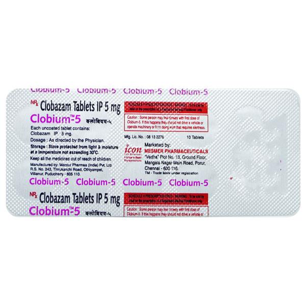 Clobium 5mg Tablet 10'S - Price, Uses, Side Effects, and Substitutes ...