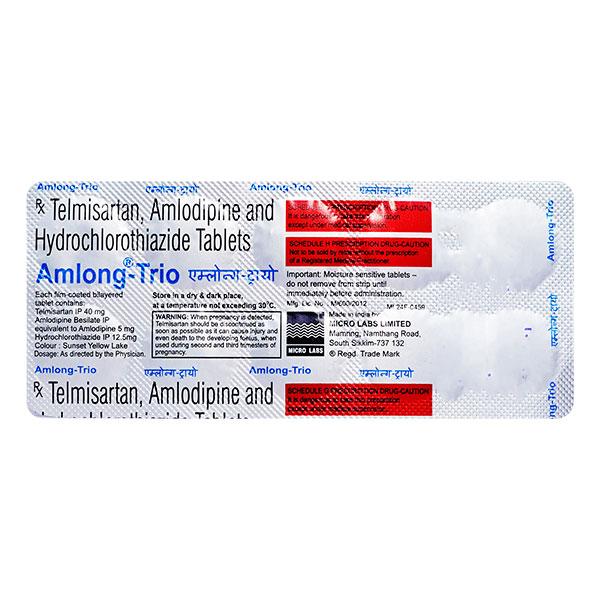 AMLONG TRIO Tablet 10's Price, Uses, Side effects, Substitutes | Netmeds