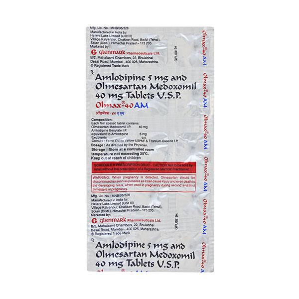 Olmax AM 40mg Tablet 15'S : Price, Uses, Side Effects | Netmeds