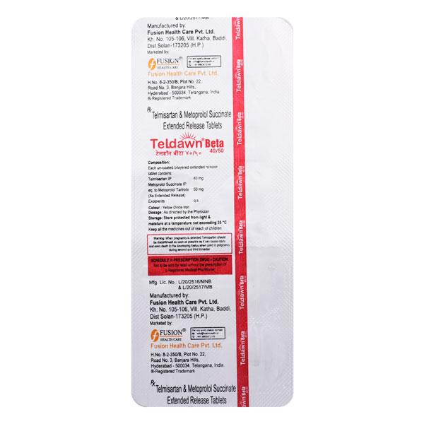 TELDAWN BETA 40/50 Tablet 10's : Price, Uses, Side Effects | Netmeds