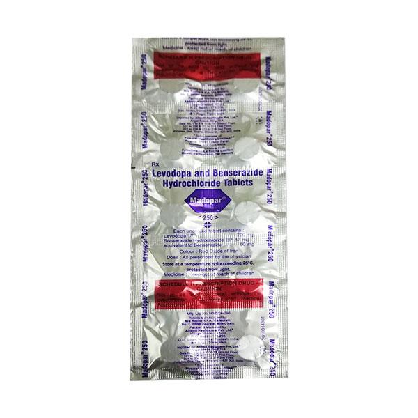 Madopar 250mg Tablet 10'S : Uses, Side Effects, Price | Netmeds