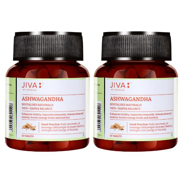 Jiva Ayurveda Ashwagandha Tablet (Pack of 2 x 60's) 1's Online at Best ...