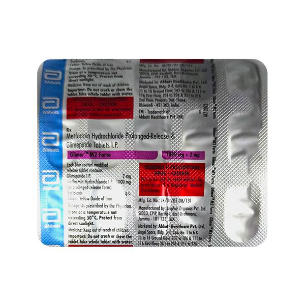 Buy GLIMER M2 FORTE Tablet 15's Online at Upto 25% OFF | Netmeds