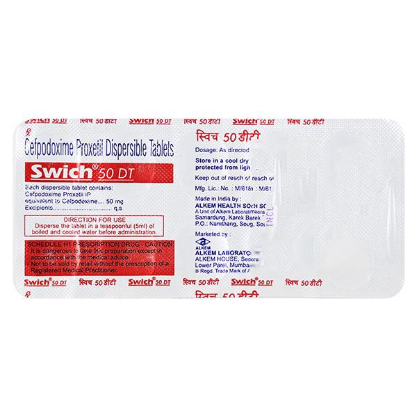 Swich DT 50mg Tablet 10'S : Price, Uses, Side Effects | Netmeds