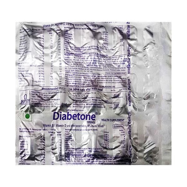 DIABETONE GLUTEN FREE (VEG) Tablet 15's