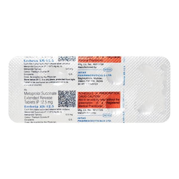 Embeta XR 12.5mg Tablet 10'S : Price, Uses, Side Effects | Netmeds