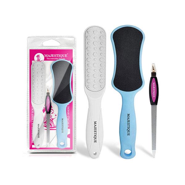 Buy Majestique Set of 2 Foot Scrubbers and Nail Filer with Cuticle ...