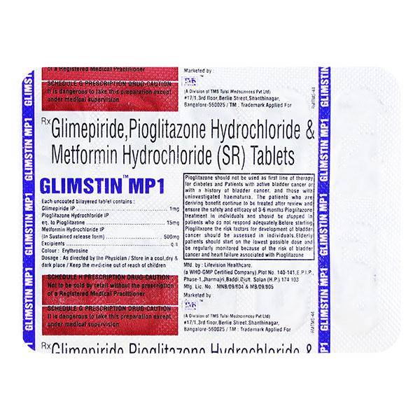 GLIMSTIN MP 1 Tablet 10's : Price, Uses, Side Effects | Netmeds