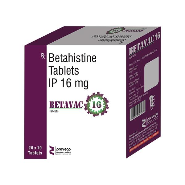 BETAVAC 16 Tablet 10's Price, Uses, Side effects, Substitutes | Netmeds