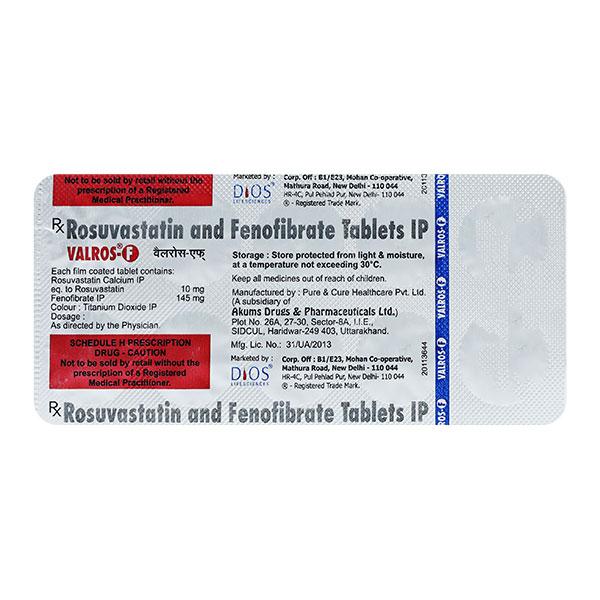VALROS F Tablet 10's Price, Uses, Side effects, Substitutes | Netmeds