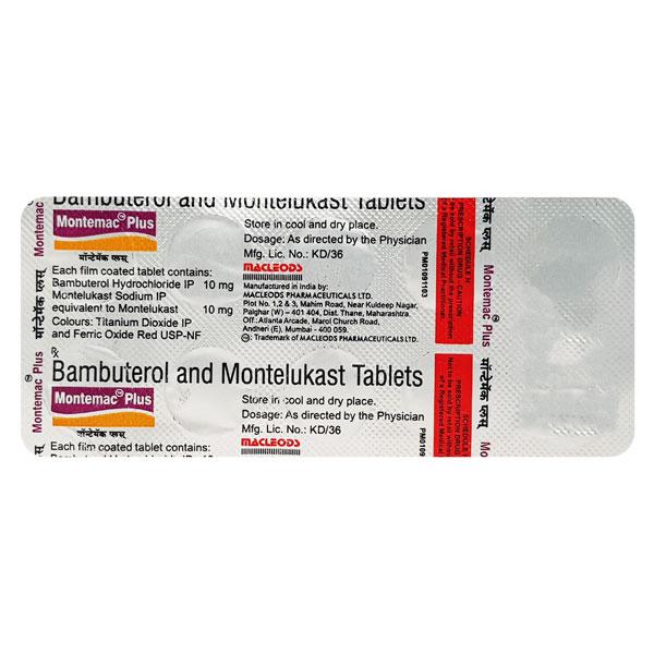 Montemac Plus Tablet 10'S Price, Uses, Side effects, Substitutes | Netmeds