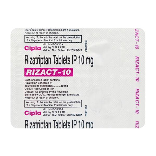 Rizact 10mg Tablet 4'S Price, Uses, Side effects, Substitutes | Netmeds