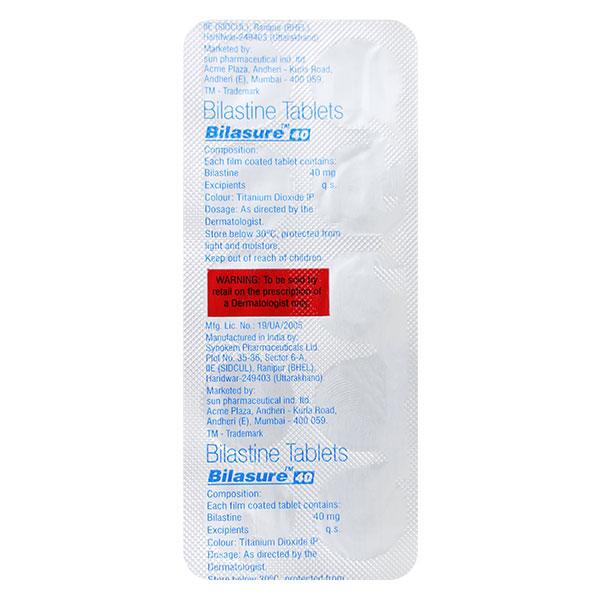 Buy BILASURE 40 Tablet 10's Online at Upto 25% OFF | Netmeds
