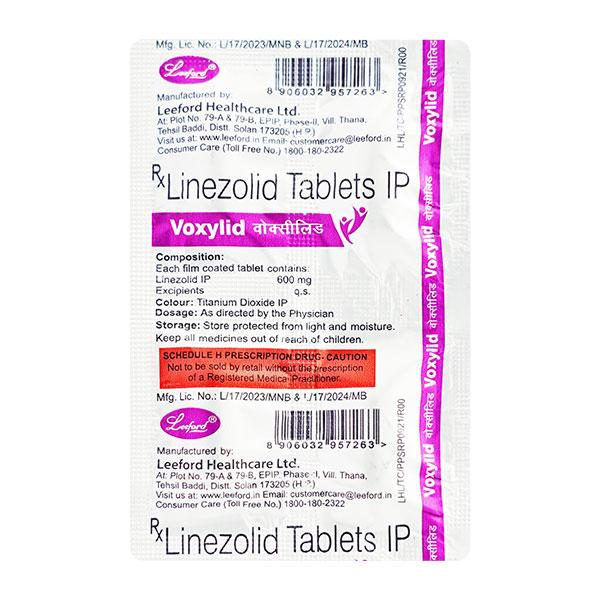 Voxylid 600mg Tablet 4'S Price, Uses, Side effects, Substitutes | Netmeds