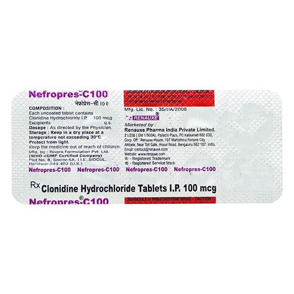 Buy NEFROPRES C 100 Tablet 10's Online at Upto 25% OFF | Netmeds