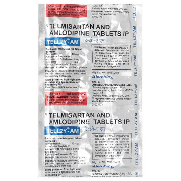 Tellzy AM 40mg Tablet 15'S - Price, Uses, Side Effects | Netmeds
