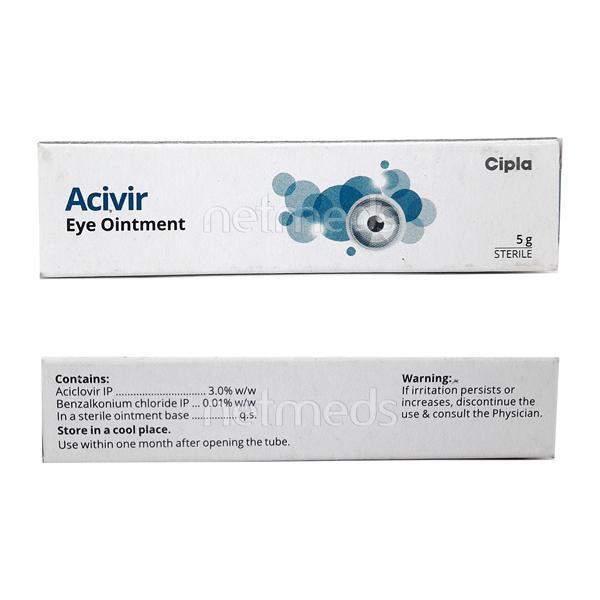 Acivir Eye Ointment 5gm Price, Uses, Side effects, Substitutes | Netmeds