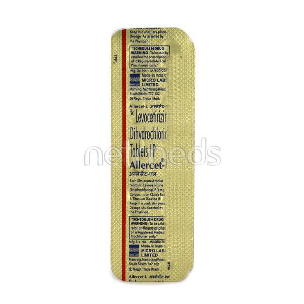 Allercet L Tablet 10'S Price, Uses, Side effects, Substitutes | Netmeds