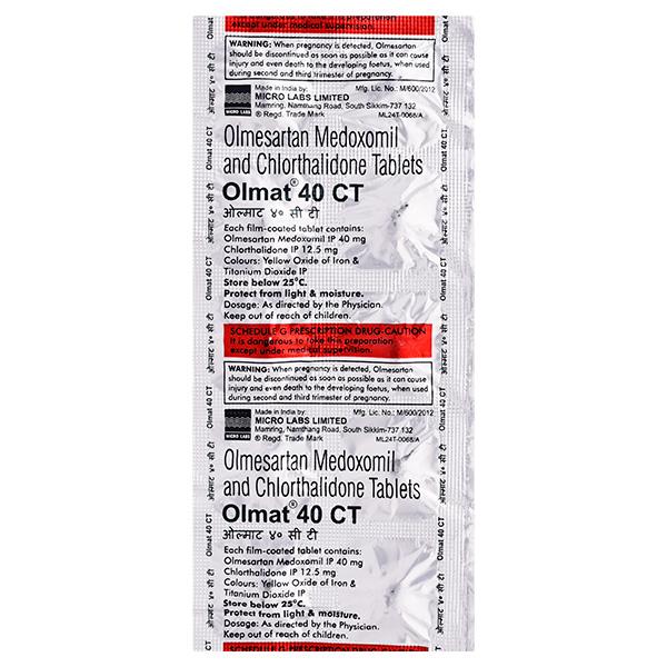 Olmat CT 40mg Tablet 10'S : Price, Uses, Side Effects | Netmeds
