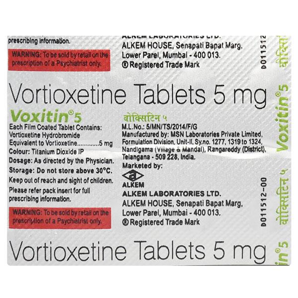 VOXITIN 5 Tablet 10's : Price, Uses, Side Effects | Netmeds