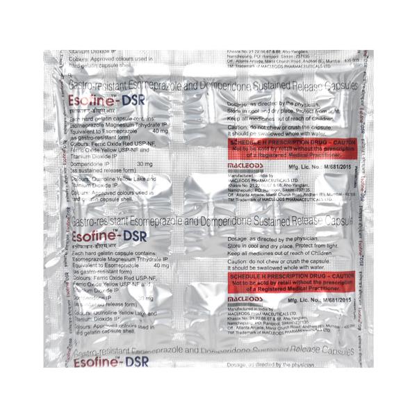 ESOFINE DSR Capsule 15's Price, Uses, Side effects, Substitutes | Netmeds