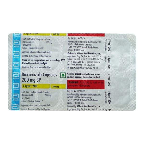 I TYZA 200 Capsule 10's Price, Uses, Side effects, Substitutes | Netmeds