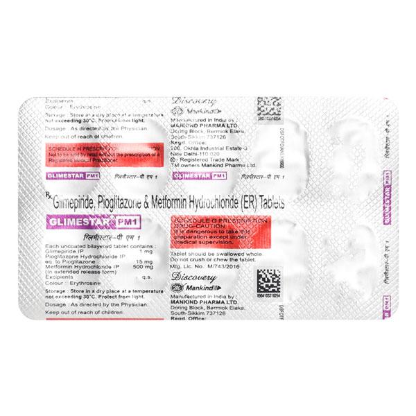 Glimestar Pm1 Tablet 10'S : Price, Uses, Side Effects | Netmeds