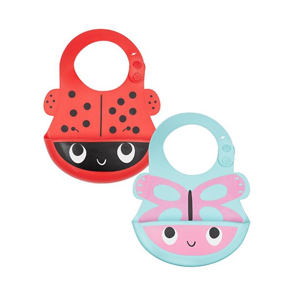 Buy Mothercare Toddler Silicone Crumb Catcher Bibs - Pink (Pack of 2 ...