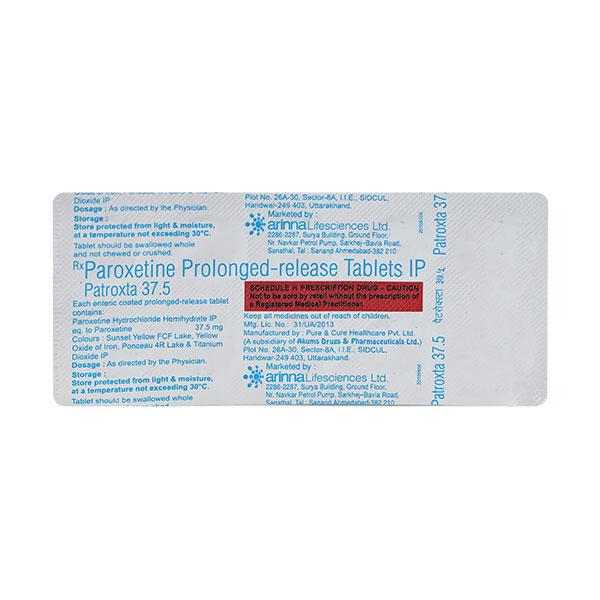Patroxta 37.5mg Tablet 10'S : Price, Uses, Side Effects | Netmeds