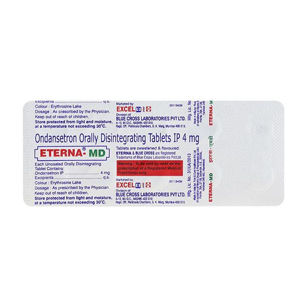 Eterna MD 4mg Tablet 10'S Price, Uses, Side effects, Substitutes | Netmeds
