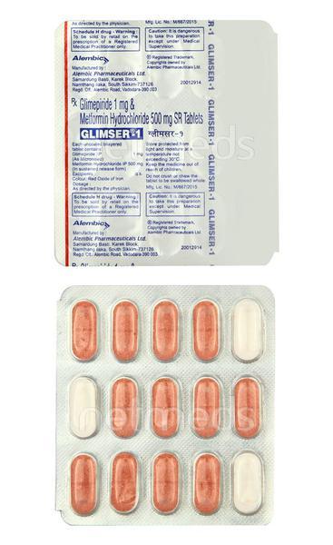 Glimser 1mg Tablet 15'S : Price, Uses, Side Effects | Netmeds