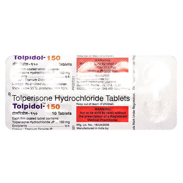 Buy TOLPIDOL 150 Tablet 10's Online at Upto 25% OFF | Netmeds