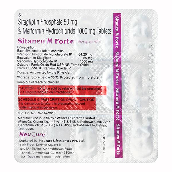 SITANEU M FORTE Tablet 15's Price, Uses, Side effects, Substitutes ...