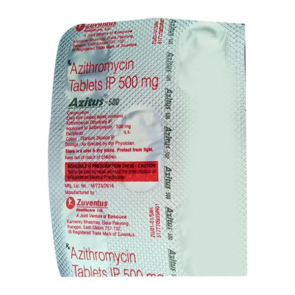 Buy AZITUS 500 Tablet 5's Online at Upto 25% OFF | Netmeds