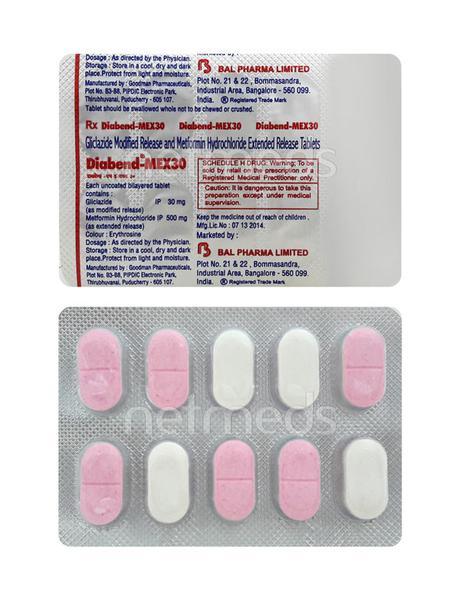 Diabend Mex 30mg Tablet 10'S Price, Uses, Side effects, Substitutes ...
