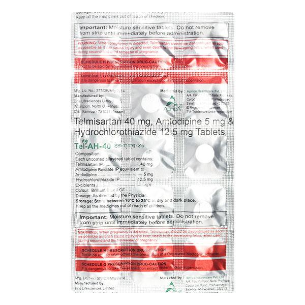 TEL AH 40mg Tablet 15's Price, Uses, Side effects, Substitutes | Netmeds