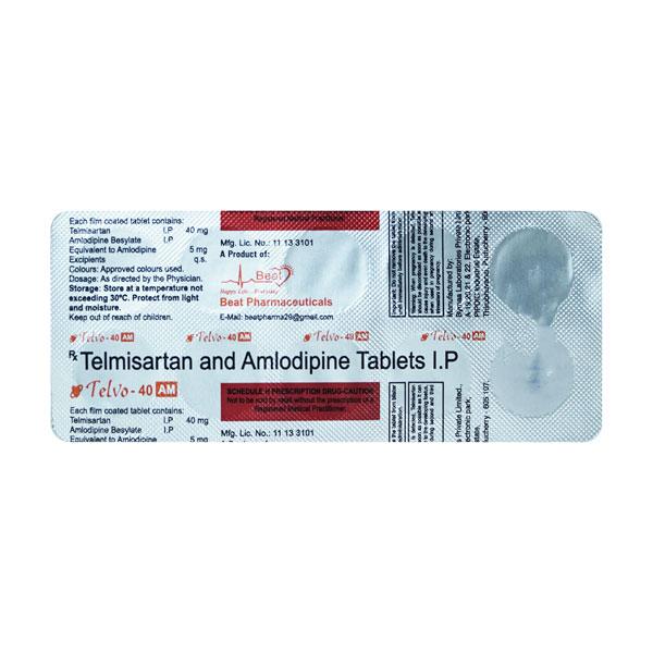 TELVO AM 40mg Tablet 10's : Price, Uses, Side Effects | Netmeds