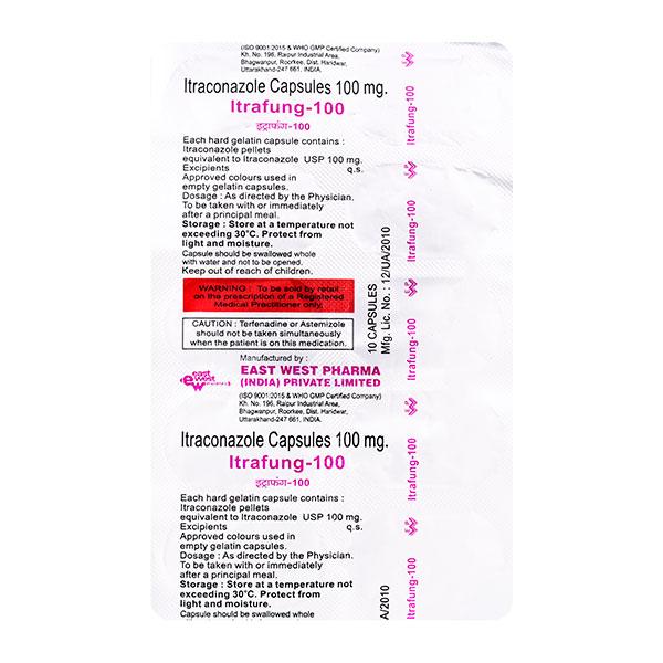 Itrafung 100mg Capsule 10'S Price, Uses, Side effects, Substitutes ...