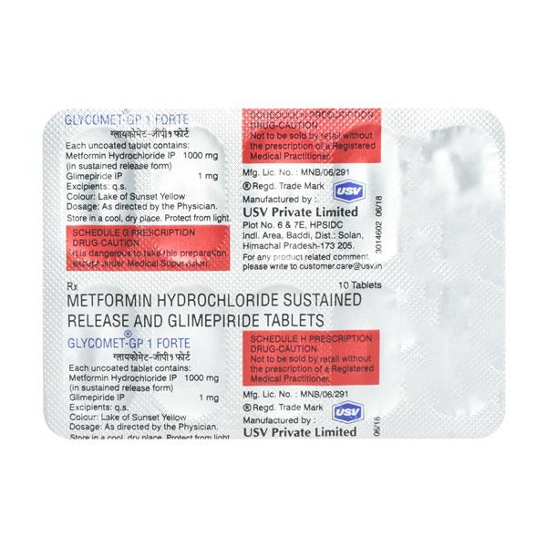 Glycomet Gp1 Forte Tablet 10'S - Price, Uses, Side Effects | Netmeds