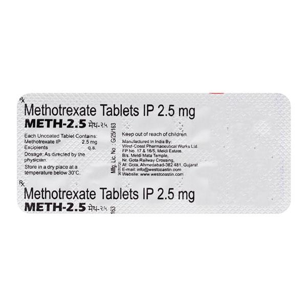 METH 2.5mg Tablet 10's Price, Uses, Side effects, Substitutes | Netmeds