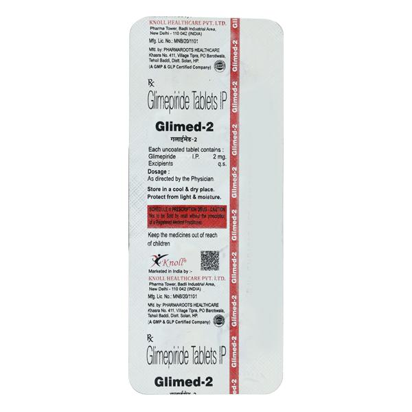GLIMED 2mg Tablet 10's : Price, Uses, Side Effects | Netmeds