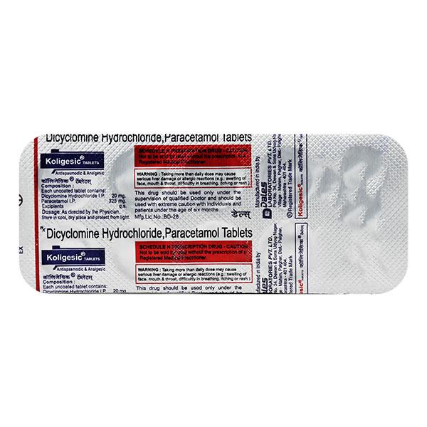 KOLIGESIC Tablet 10's Price, Uses, Side effects, Substitutes | Netmeds