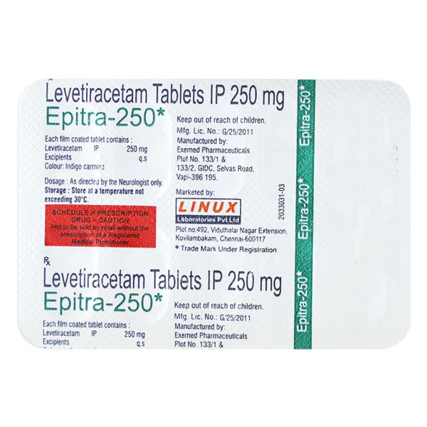 Epitra 250mg Tablet 10'S : Uses, Side Effects, Price | Netmeds