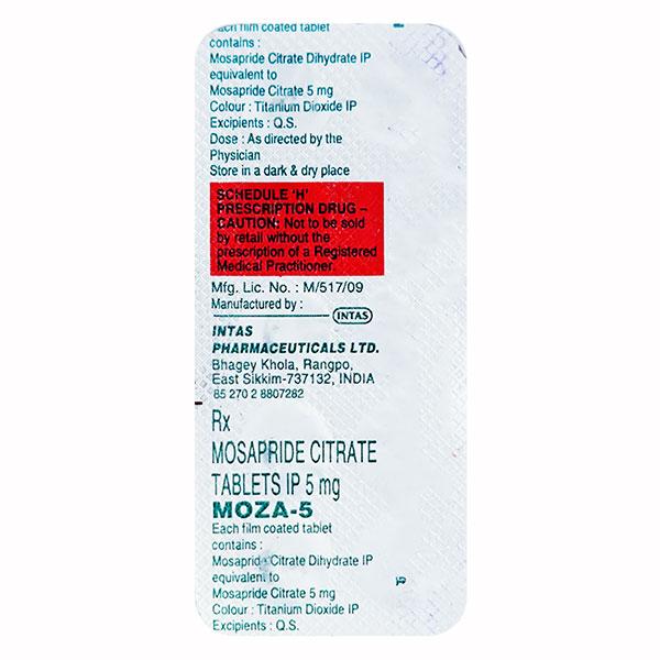 Moza 5mg Tablet 10'S Price, Uses, Side effects, Substitutes | Netmeds